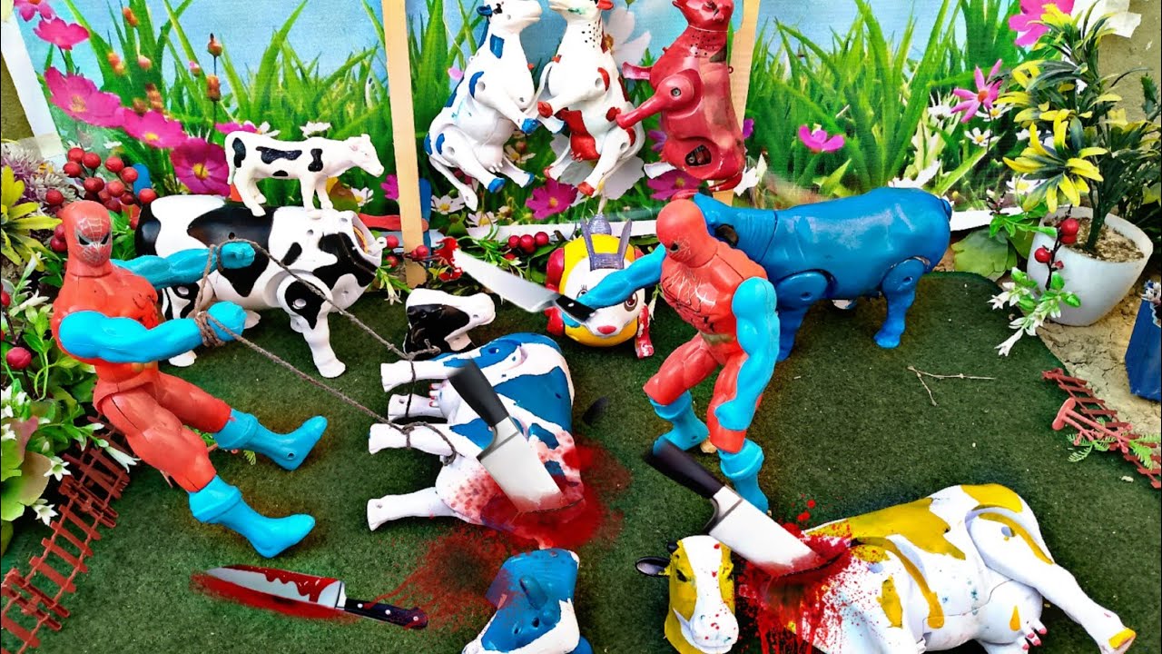 Sapi lucu WADIDAU ‼️ PROSES POTONG SAPI KURBAN (MINI COW TOYS VEDIO ...