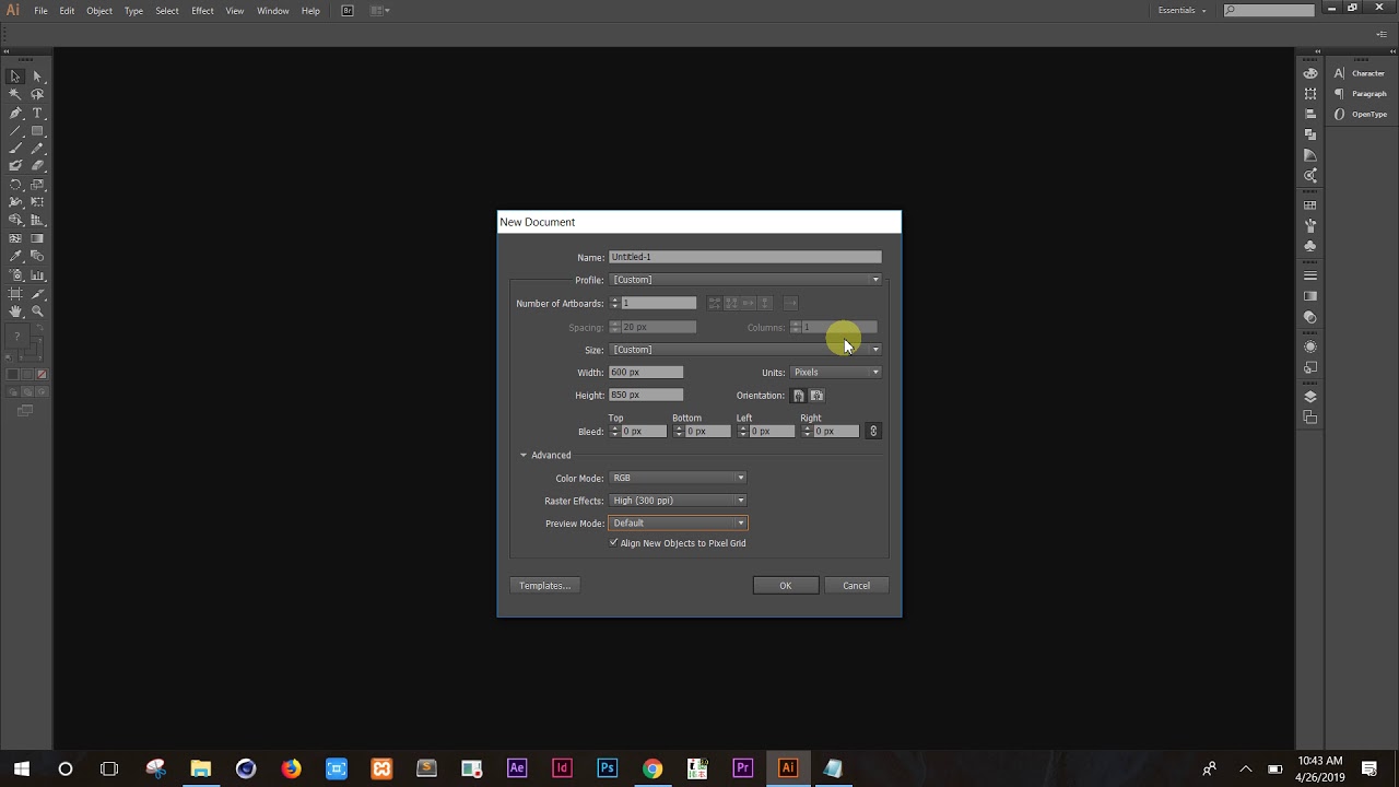 How to create New Documents in Illustrator - YouTube