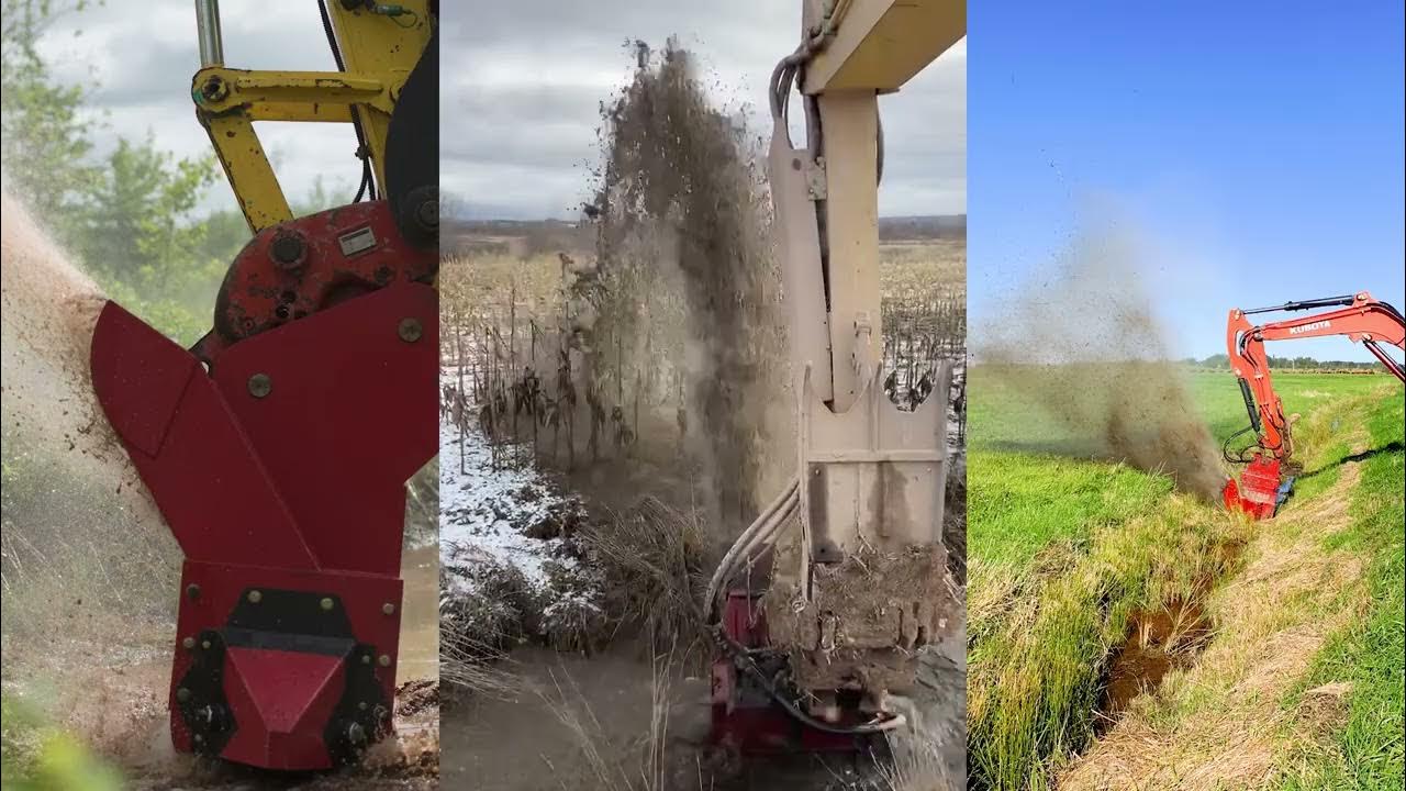 Ditch Doctor Excavator Attachment Tradeshow - YouTube