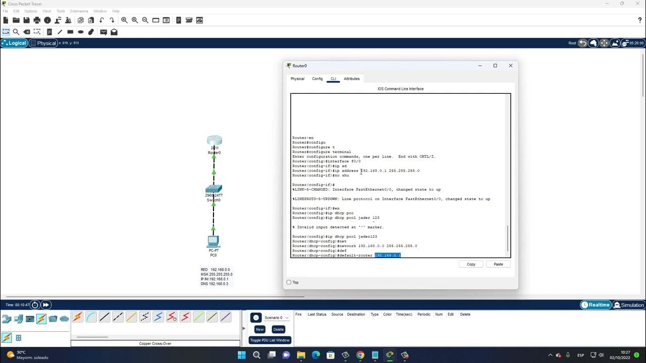 Configuración de DHCP POOL en router cisco bien explicado y muy facil y sencillo - YouTube
