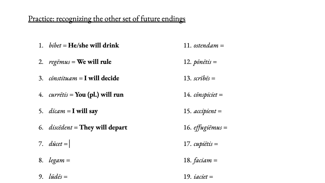 HS Latin I: Lesson 41 (the rest of the future tense) - YouTube