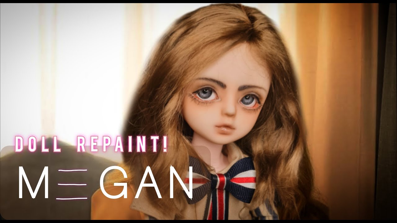 🎃 DOLL REPAINT! Custom M3gan Doll • Inset Eyes • Dyed Mohair Wig 🎃 # ...
