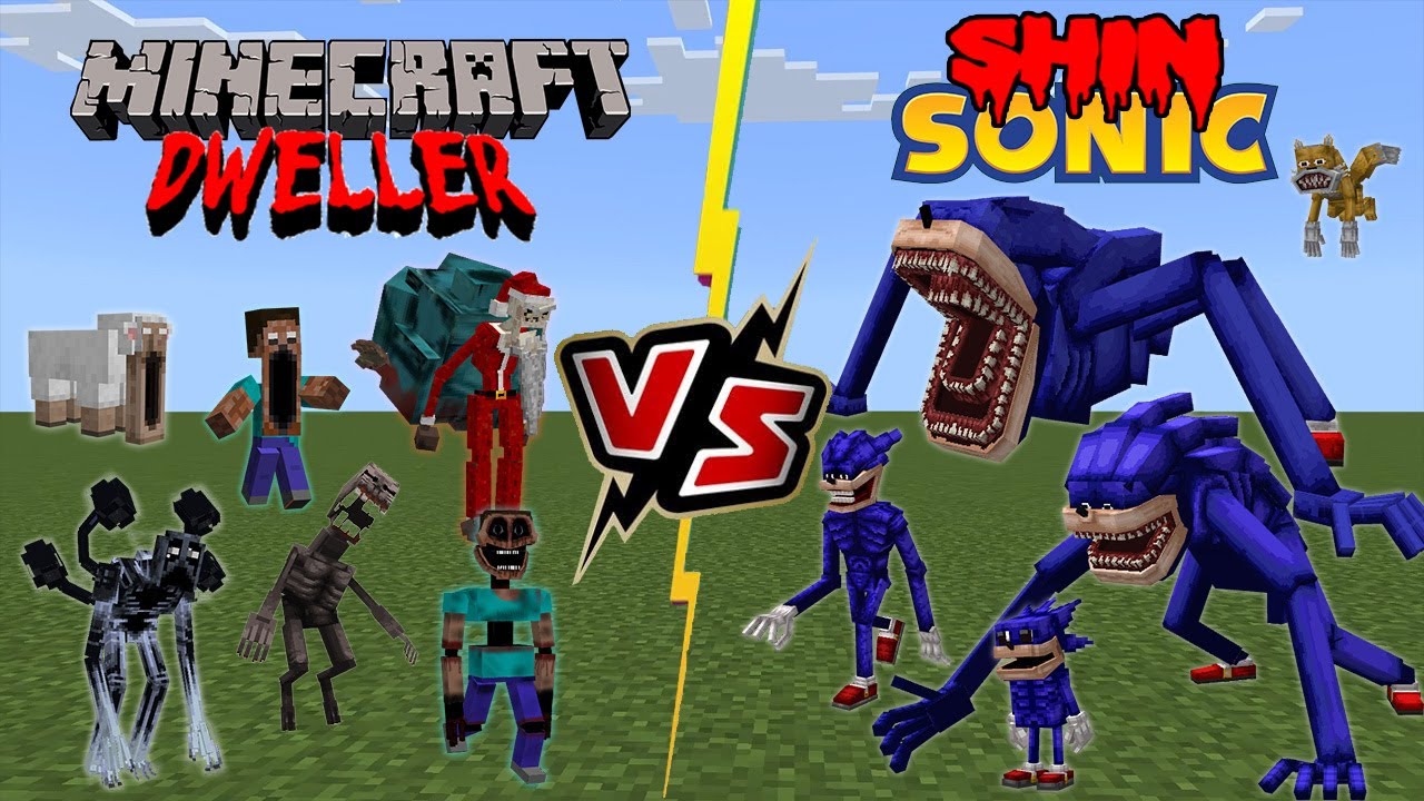 Shin Sonic VS All Minecraft Dwellers [Dwellers Addon] 🆚 [Sonic Tapes ...