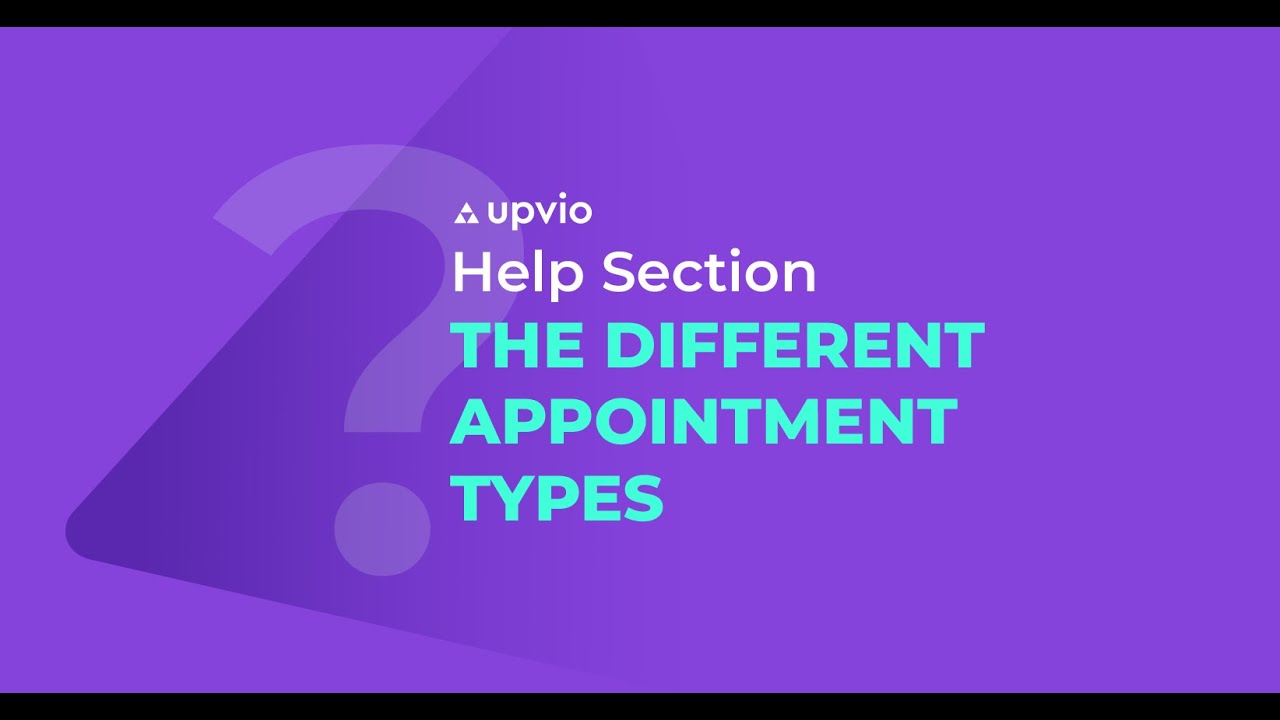 Different appointment types in Upvio - YouTube
