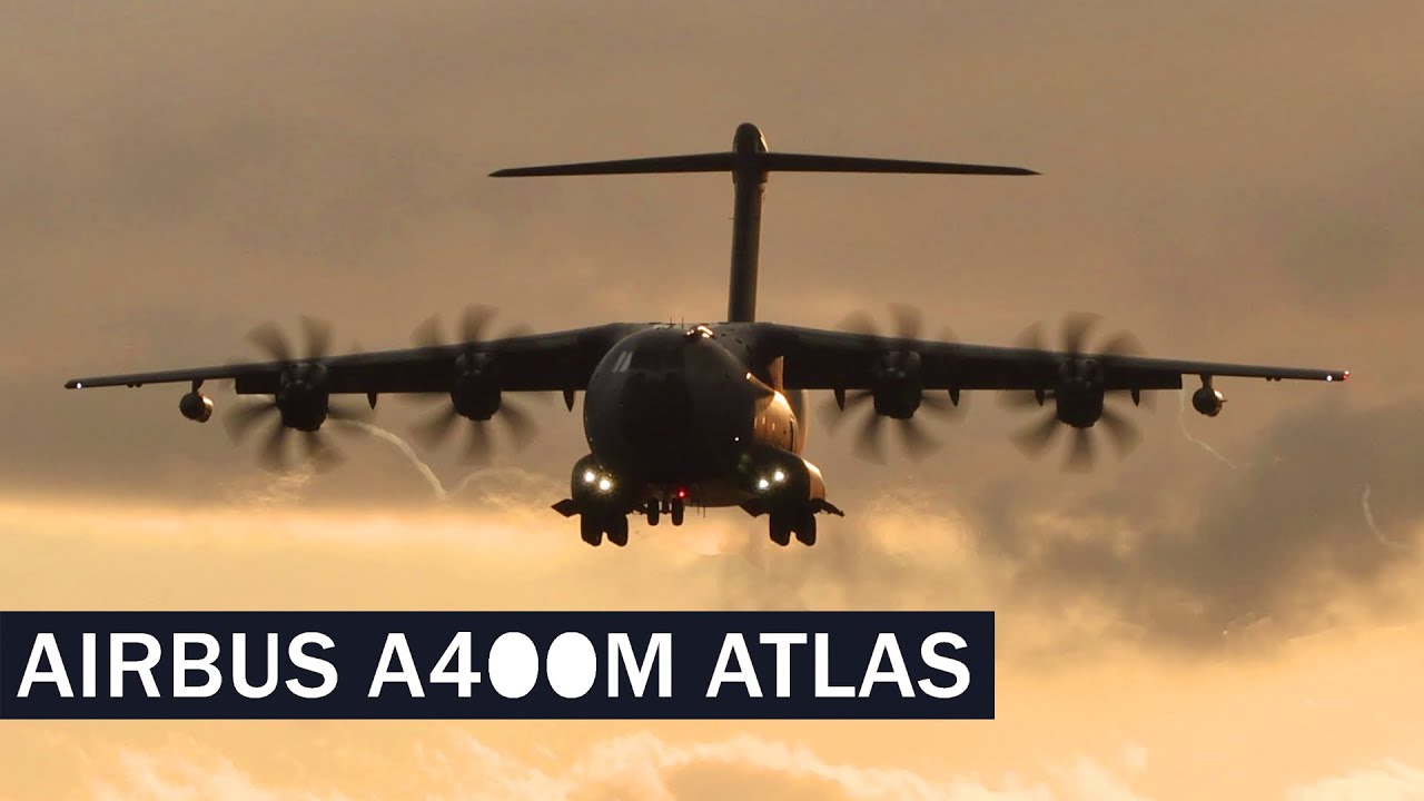 Airbus A400M Atlas Close-Up SUNSET LANDING with Wake Vortex! - YouTube