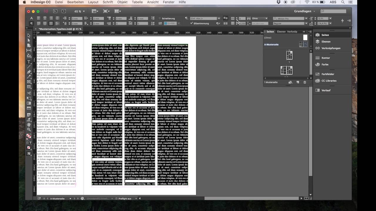 Musterseiten Spalten - YouTube