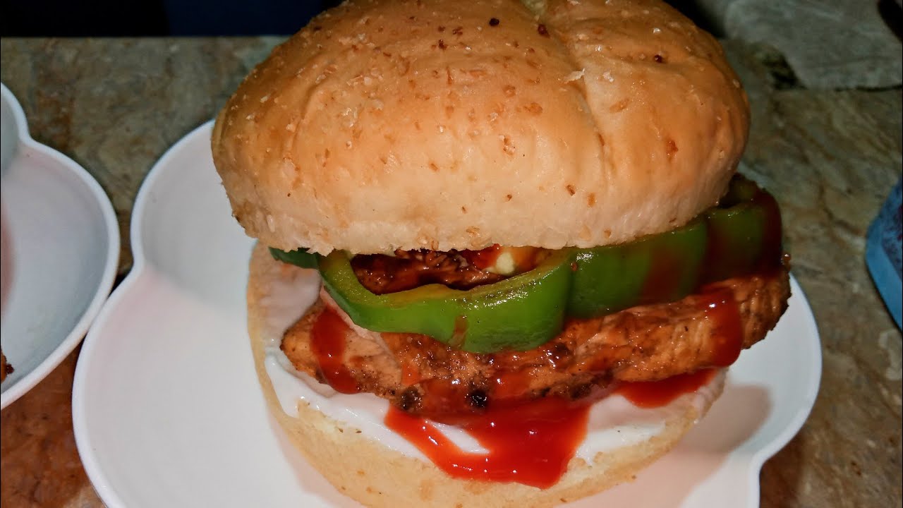 Chicken grilled/steak burger - YouTube