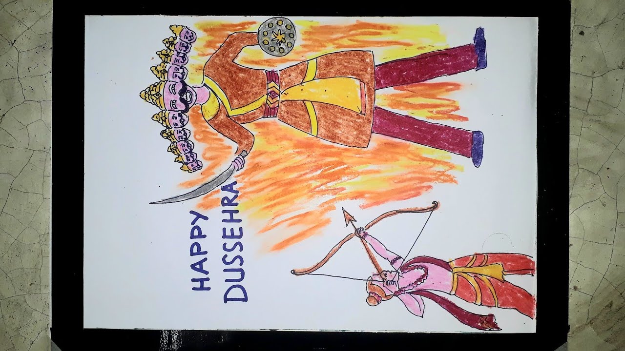 How to draw DUSSEHRA for BEGINNERS - YouTube