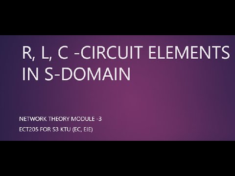 Resistor and inductor in s domain - KTU- ECT 205/EC 205- Module 3 - part (5/6)) - YouTube