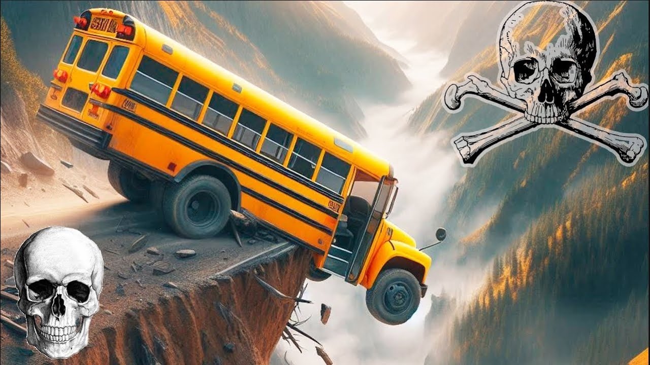 😱 Top 50 School Bus Crashes & Jumps You Can't Survive - Crazy Ramp Bus ...