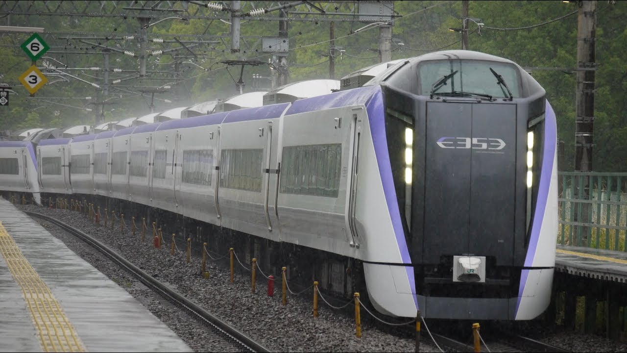 E353系S103+S203編成長坂駅通過 - YouTube