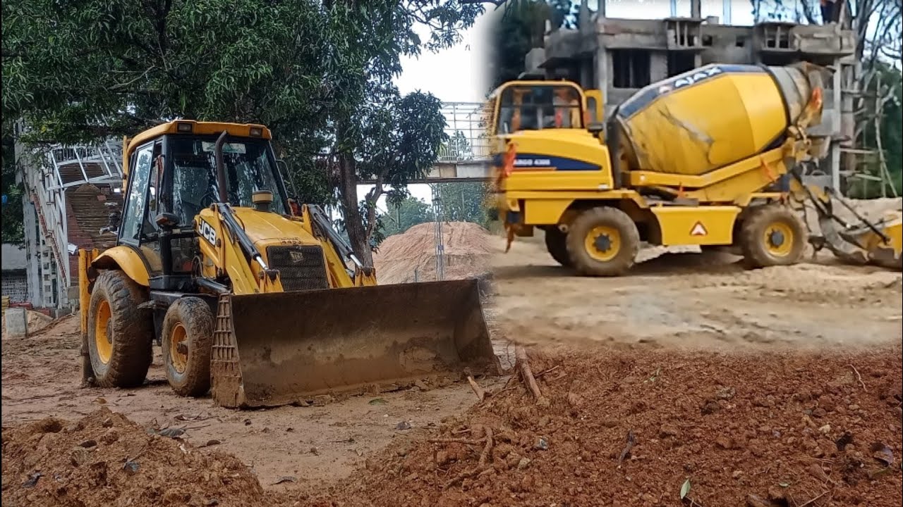 JCB 3DX AND AJAX Fiori agro 4000 self loading concrete Miller machine ...