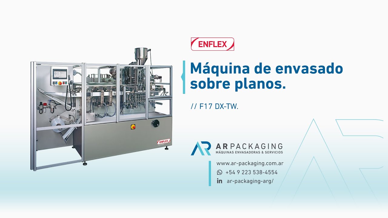ENFLEX F-17 STD • Máquina envasadora sobres planos. @AR-Packaging - YouTube