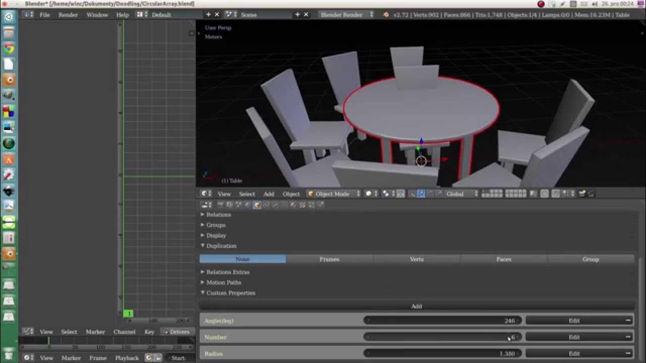 Blender circle array (drivers) - YouTube