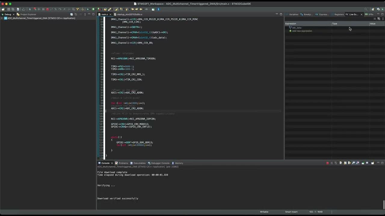 Multichannel ADC with timer and DMA on STM32F103 - YouTube