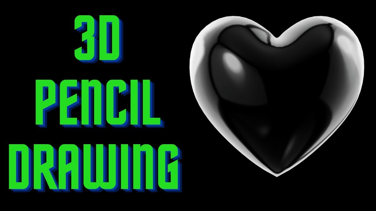 Step by step pencil 3D heart drawing/ Easy drawing/ Drawing tutorial ...