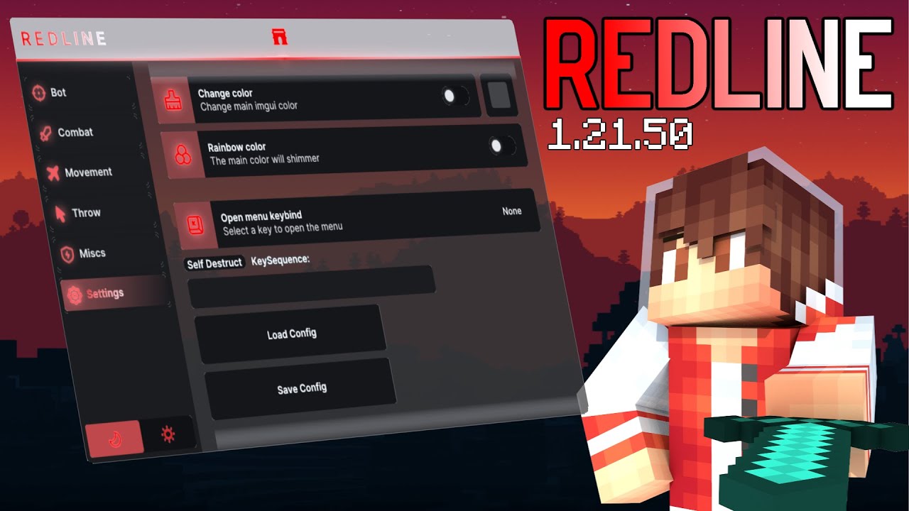 REDLINE Client - Minecraft Bedrock 1.21.51 Hacked Client - YouTube