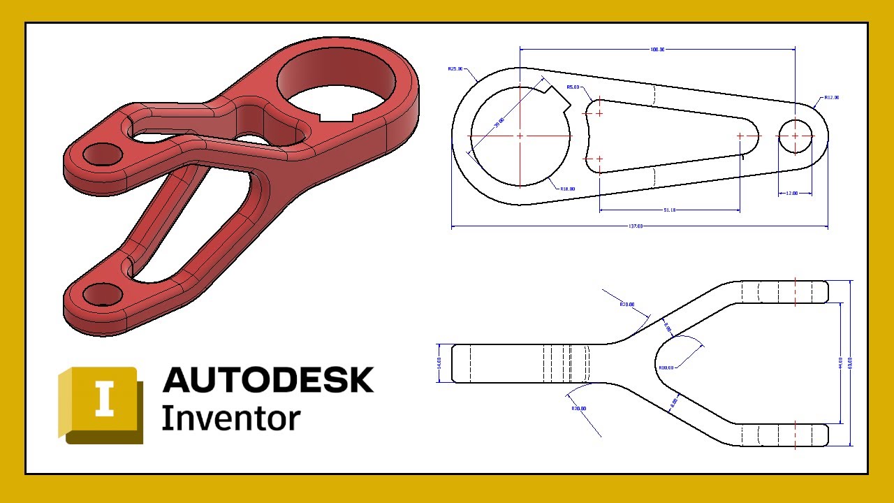 Ejercicio Básico 8 Autodesk Inventor || Como crear una pieza 3d desde ...