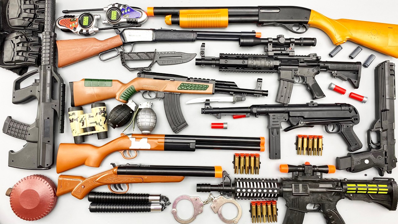 Ultimate Toy Gun Arsenal Box! AK 47 AEL 153, M4, MP5, AUG, Double ...