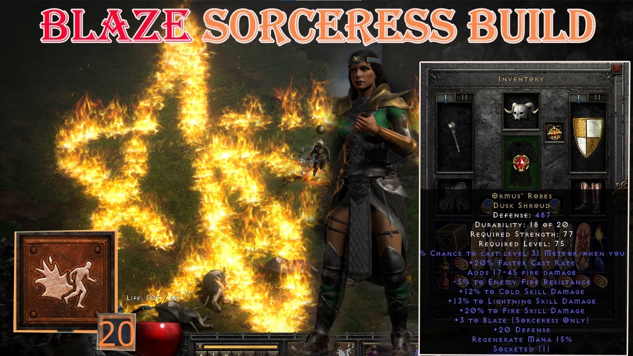 Diablo II Resurrected - Blaze Sorceress Build (Sunder Charm) - YouTube