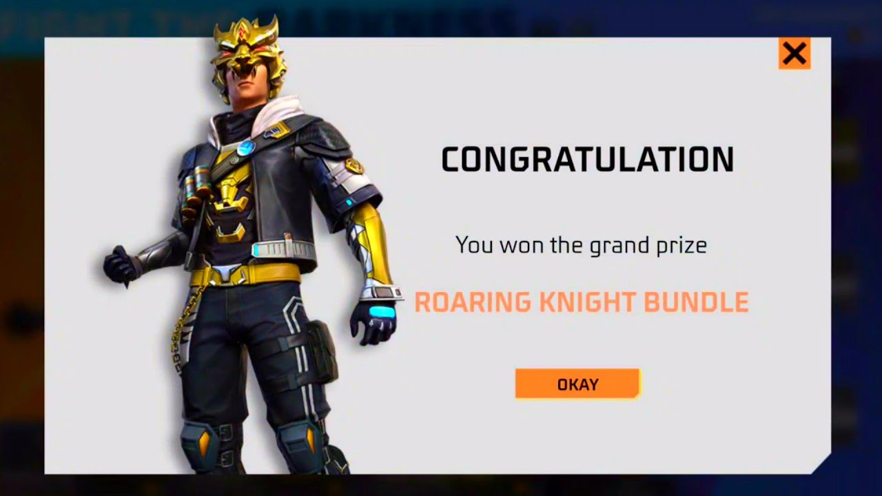 Roaring Knight Bundle | Fight The Darkness | Congratulation | Free Fire ...