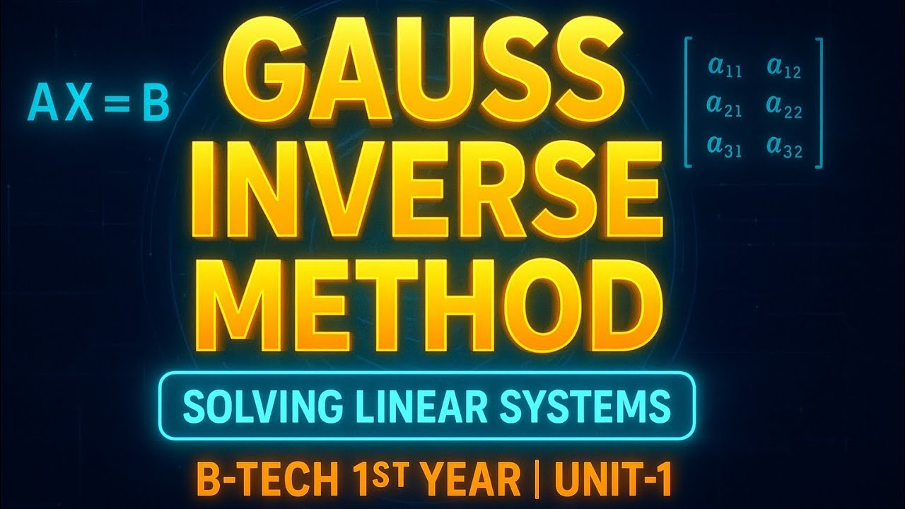 Gauss Inverse Method 🔥 Solving Linear Systems | B-Tech 1st Year Unit-1 ...