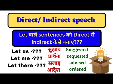 Direct Indirect speech with let| Direct indirect narration let wale ...