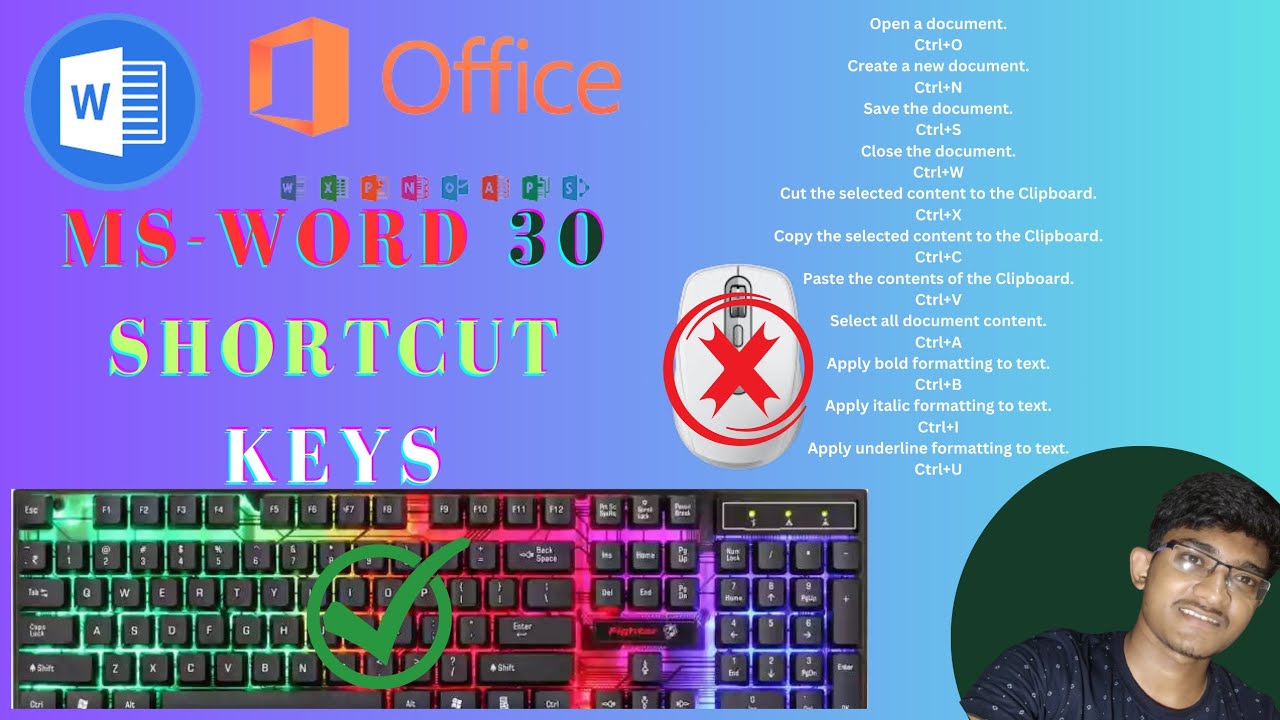 Ms word 30 shortcut keys|Ms word shortcut keys| Ms word top shortcut ...