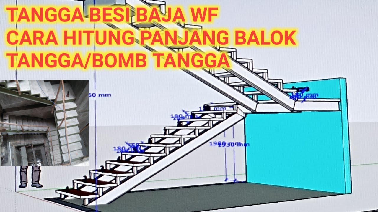 CARA BIKIN TANGGA BESI, CARA MENGHITUNG PANJANG BOMB TANGGA - YouTube