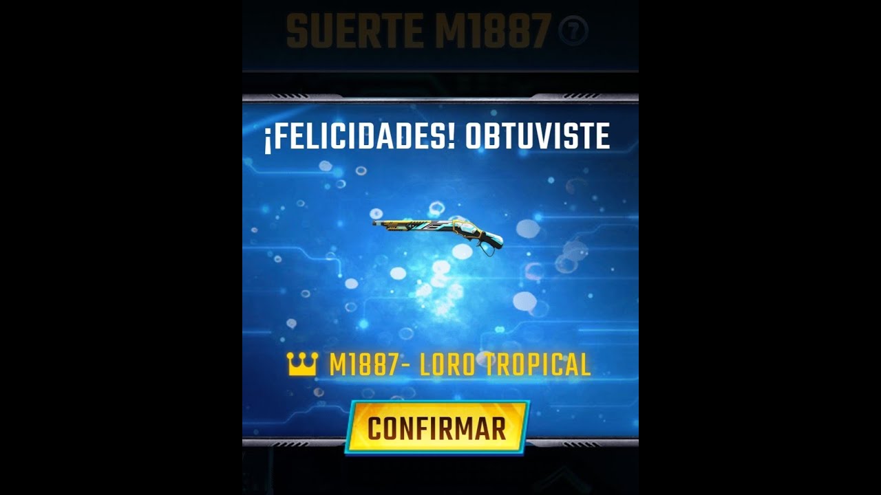 Probando la skin loro tropical de la M1887 Free Fire - YouTube