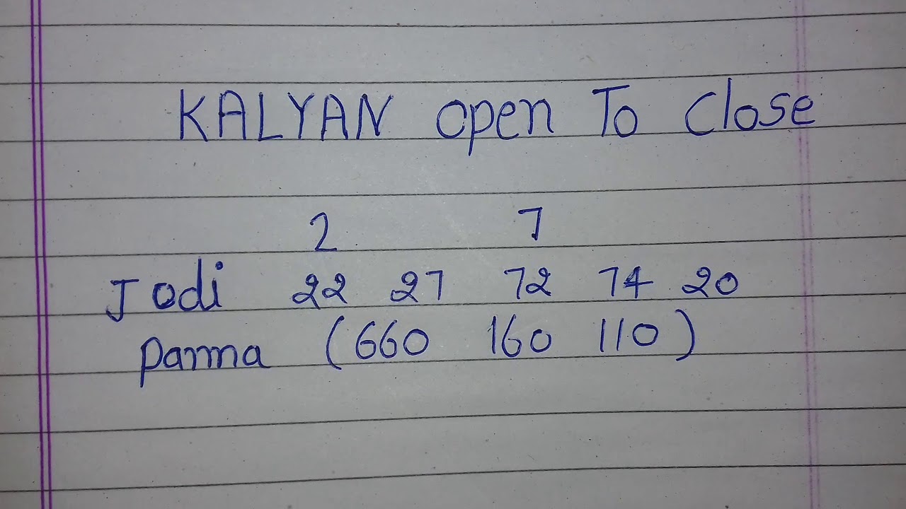 Kalyan open to close - YouTube
