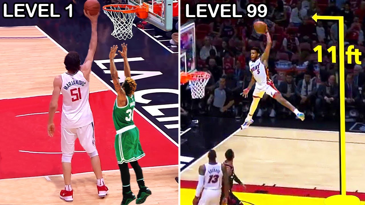 Most Athletic Dunks from Level 1 to Level 100 - YouTube