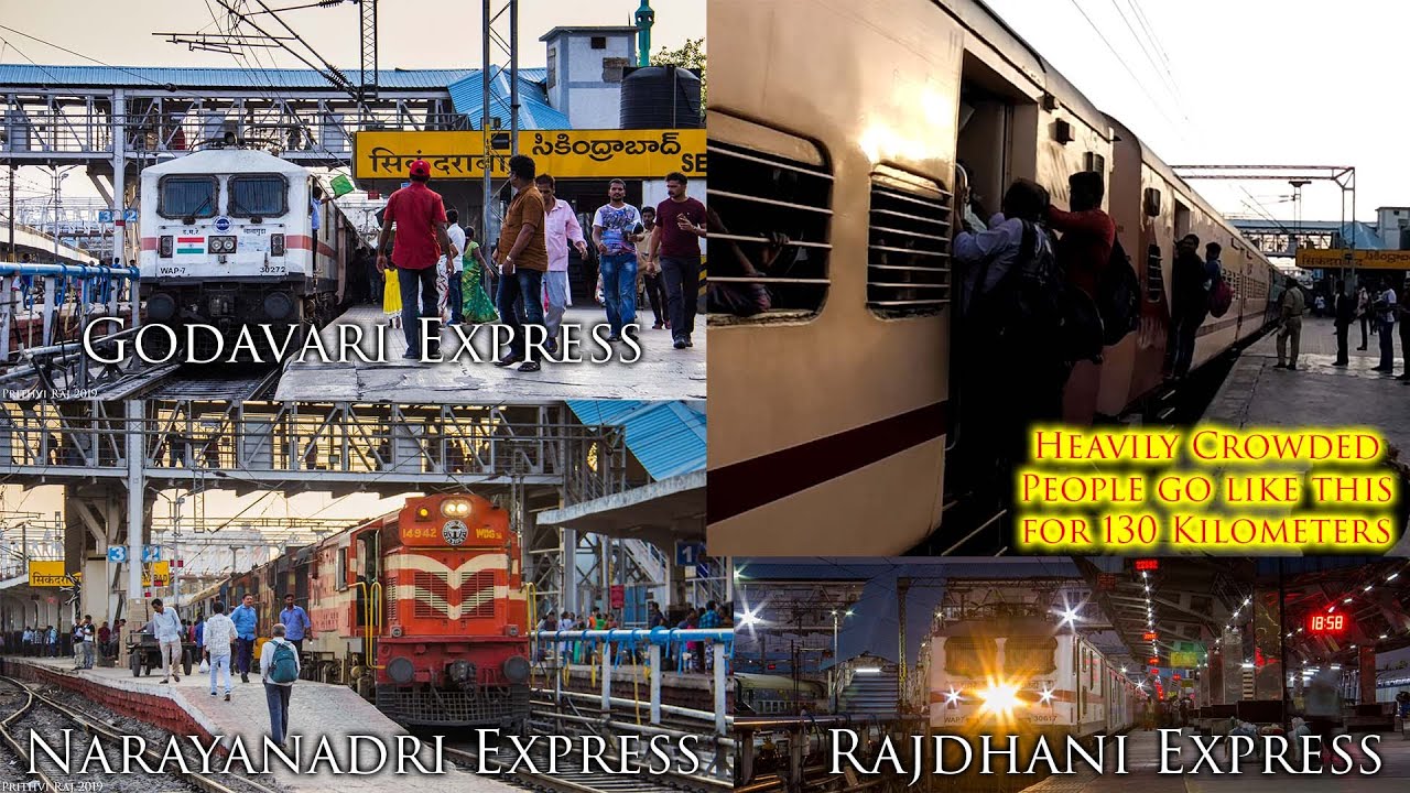 ICF Godavari, ICF and Diesel Narayanadri and Rajdhani depart ...