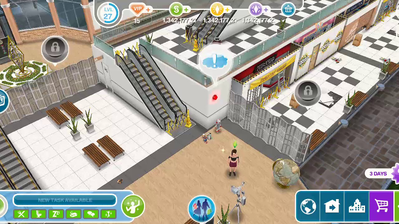 The Sims Freeplay-The Sunset Mall/DISTRACT THE ROBOT - YouTube