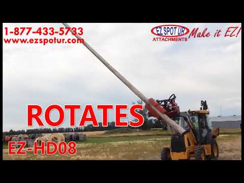 Rotating Heavy Duty Pole Setter (EZ-HD08) Backhoe - YouTube