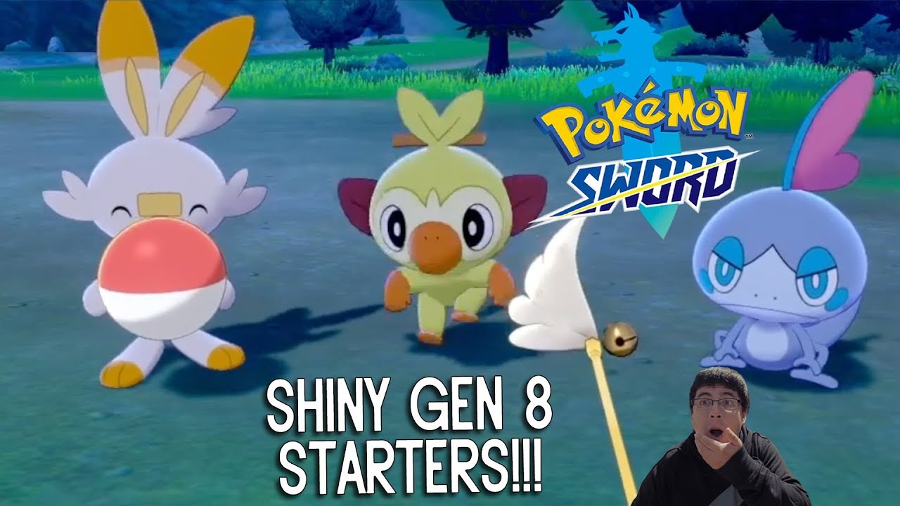 SHINY GEN 8 STARTERS LIVE REACTION IN POKEMON SWORD!!!! - YouTube