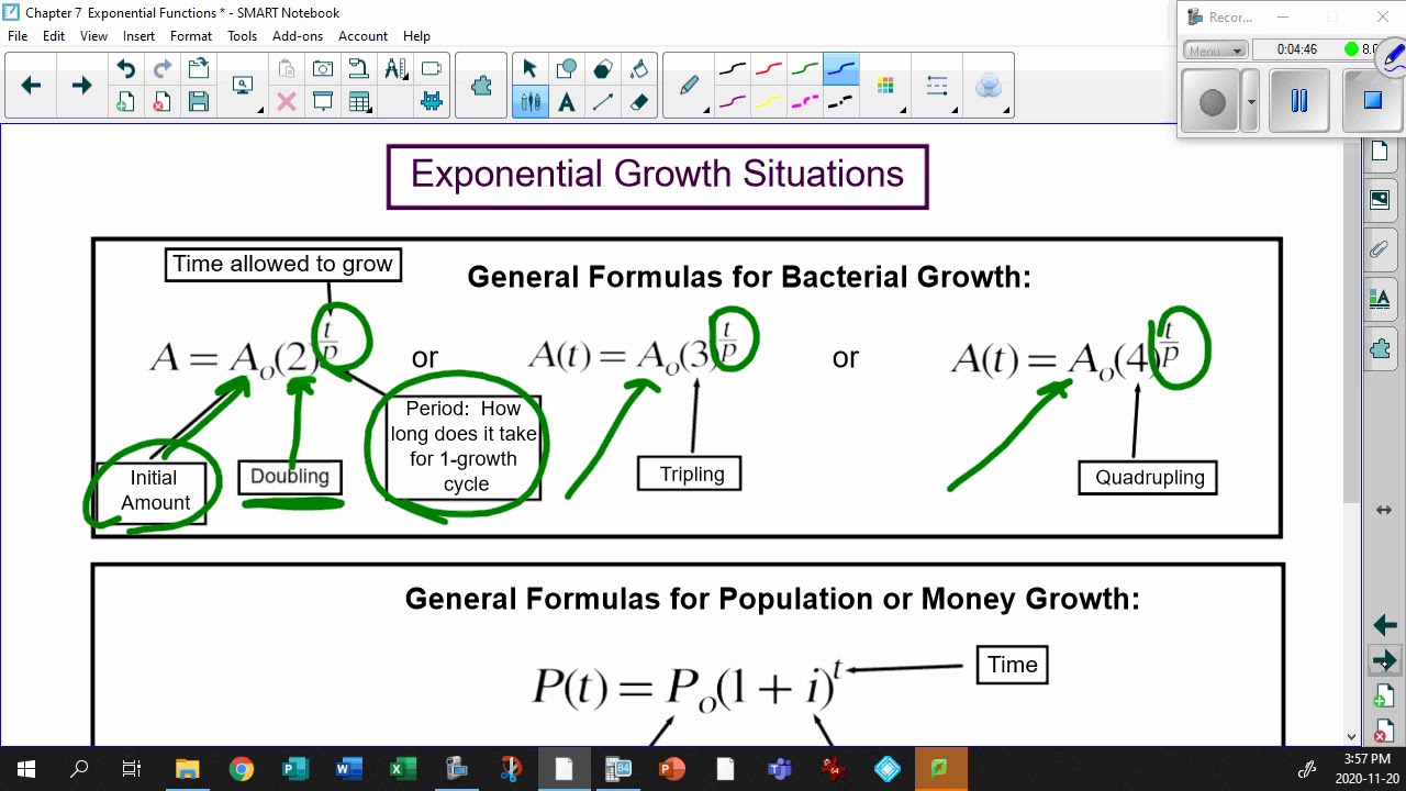 Unit 7 1 9 Developing an Exponential Formula Based on Time, Period ...