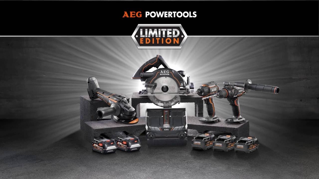 AEG Limited Edition 18V Brushless 4 Piece Kit - YouTube