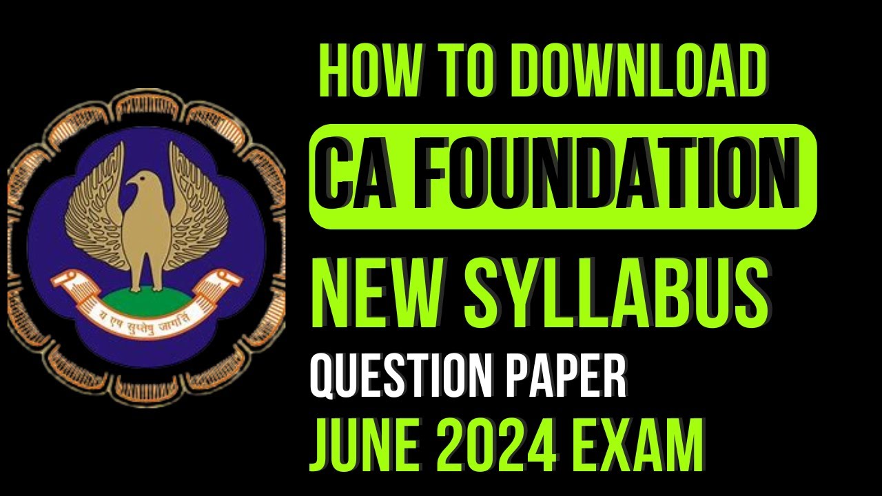 how to download ca foundation june 2024 exam question paper - YouTube