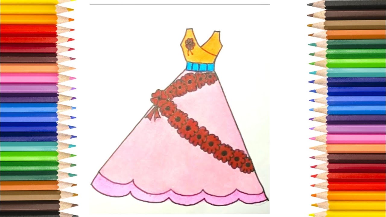 How To Draw A Frock|| Easy Frock Drawing|| Frock Drawing Easy - YouTube