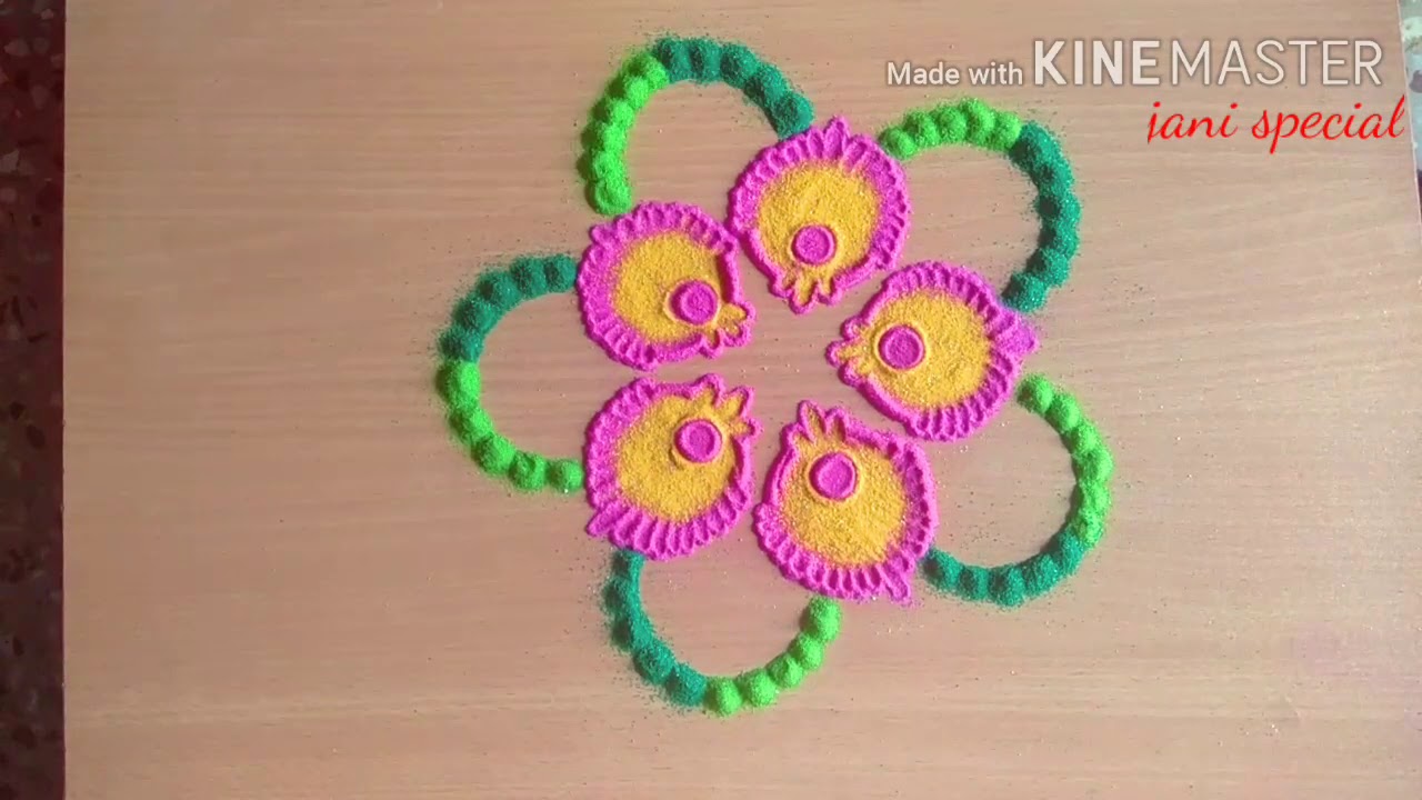 Colourful Rangoli designs/ muggulu design/festival kolam/Aripana design ...