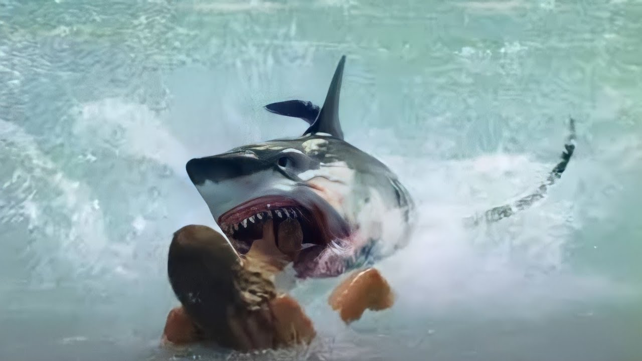 Maneater 2023 movie scene | ManEater shark beach attack scene | Shark ...