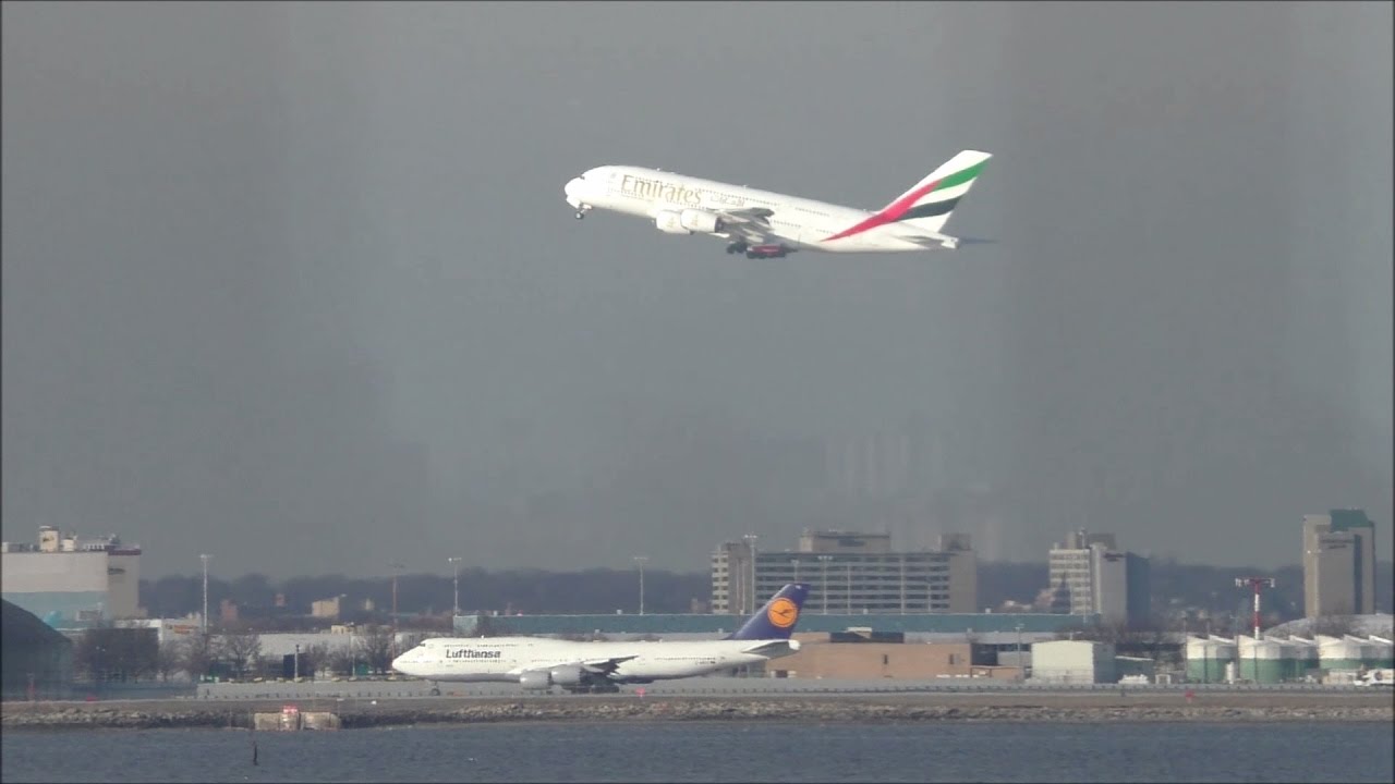 Watching Airbus A380 & Boeing 747 Jumbo Jets Take Off From JFK Airport ...