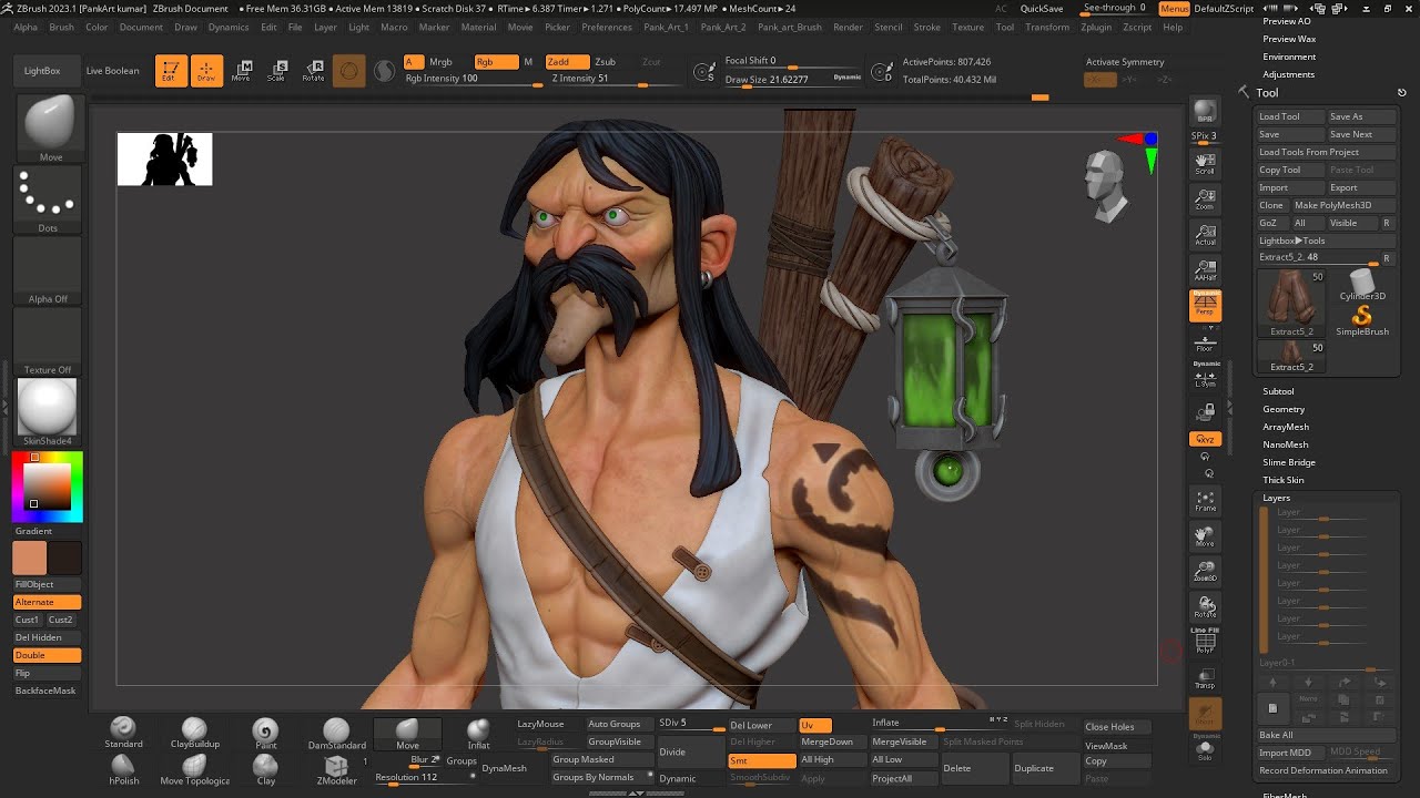 Stylized Character Sculpting in Zbrush Part-13 - Body PolyPaint Final ...
