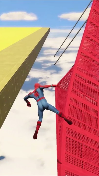 Spiderman epic ragdoll jump stunt moment #shorts - YouTube