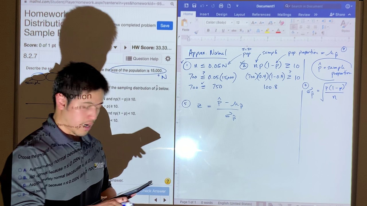 MATH 1342 - 8.2 - The Distribution of the Sample Proportion - YouTube