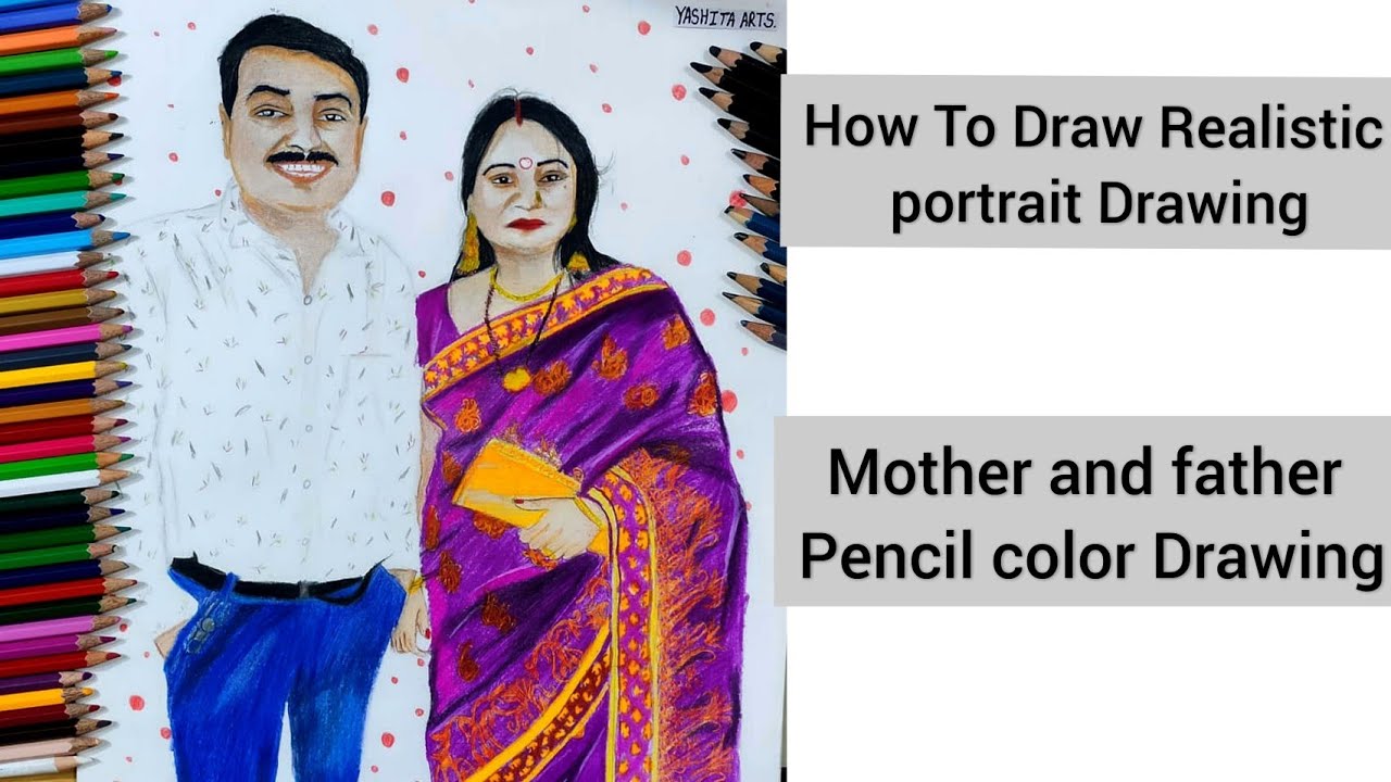 How to Draw Realistic Portait Drawing | How To Draw Portrait | mother ...