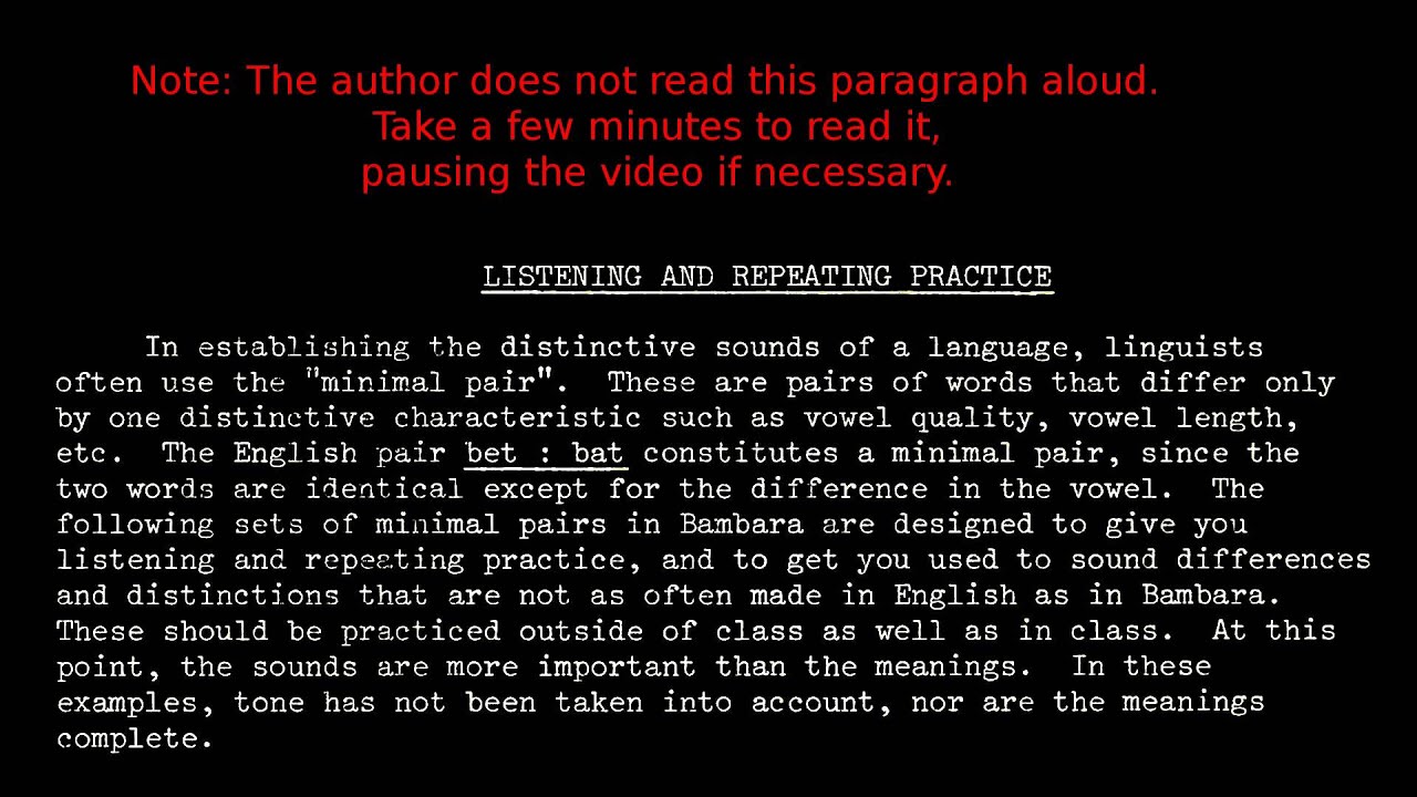 Bambara Language Lesson 1 - YouTube