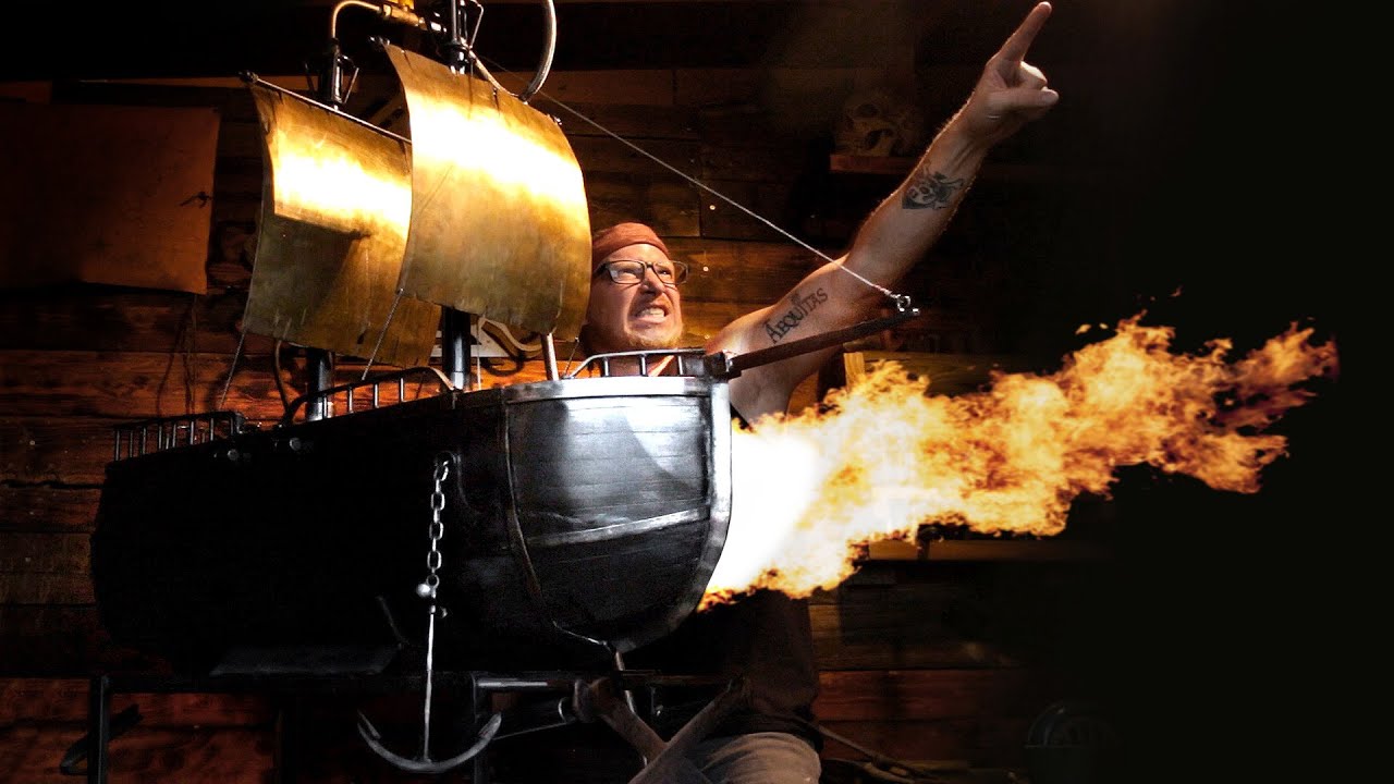 I Made A Pirate Ship Propane Forge! - YouTube