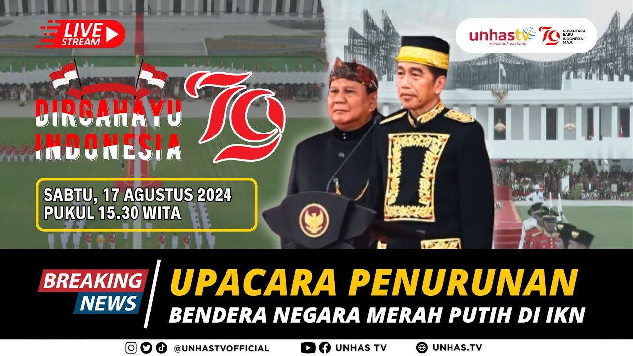 🔴 LIVE UPACARA SAKRAL PENURUNAN BENDERA MERAH PUTIH DI IKN - YouTube